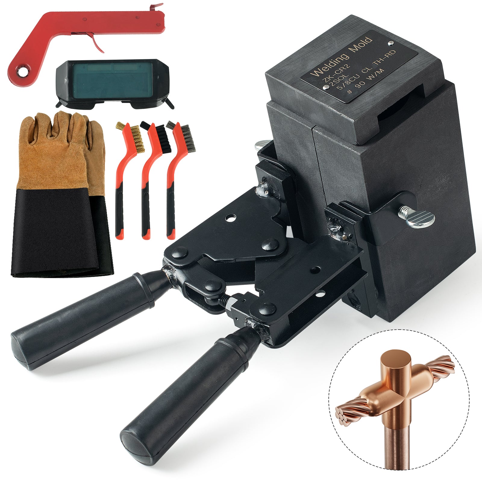 Graphite Exothermic Welding Mold Tool Kit for Cable to Rod 2 AWG / 5/8 ...