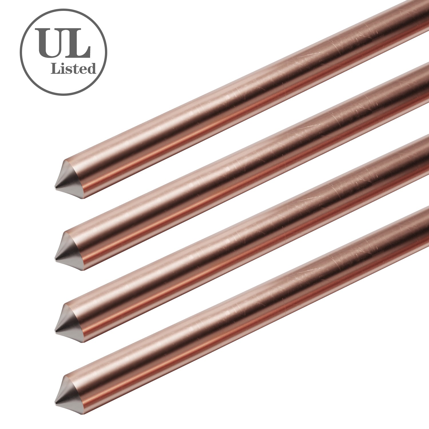 100 units Ground Rod Dia 5/8 in 8 ft L Copper Bonded Electrical Ground ...