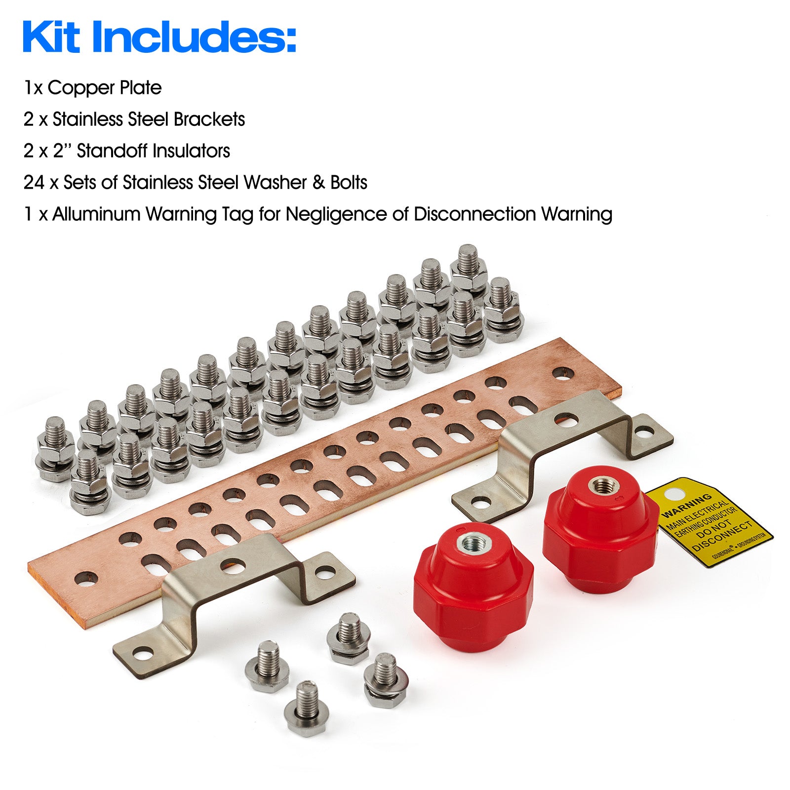 GOUNENGNAIL- 12 Copper Bus Bar,Heavy Duty Ground Bar Kit, 24 x - brentwooddental.com